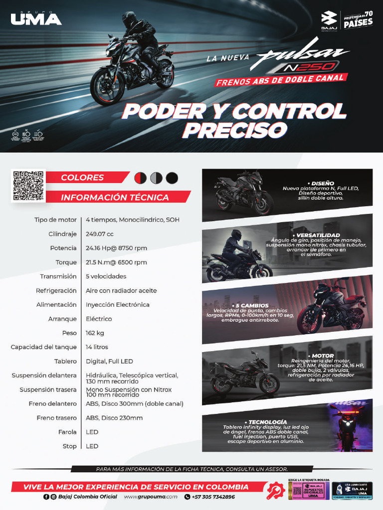 Ficha Tecnica Pulsar n250 | PDF