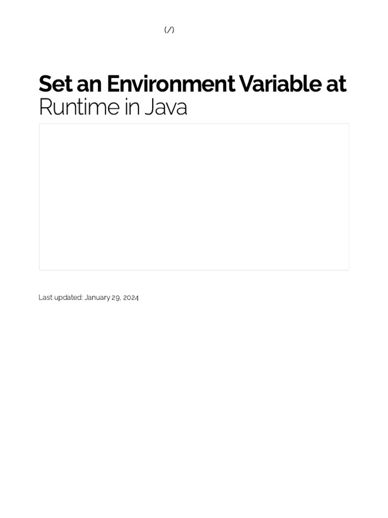 Set an Environment Variable at Runtime in Java _ Baeldung | PDF | Java (Programming Language ...