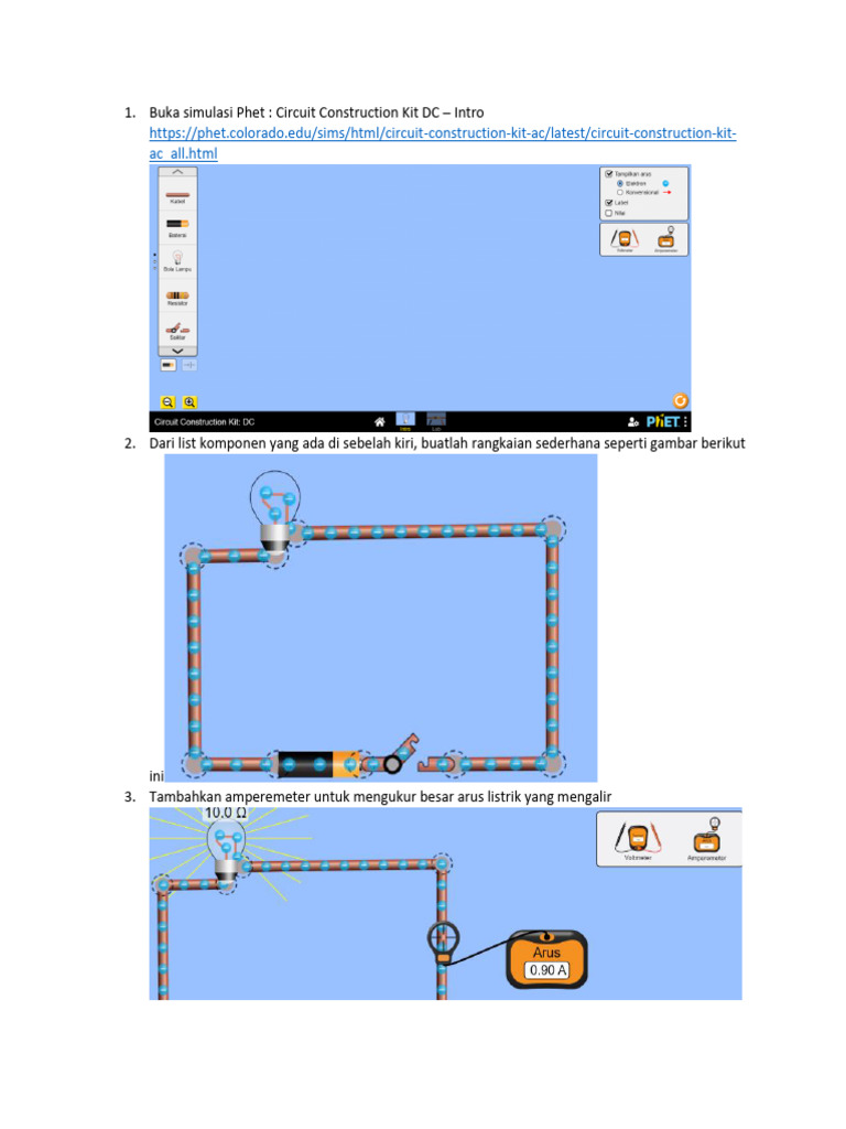 LKPD PHET Rangkaian Listrik Sederhana | PDF