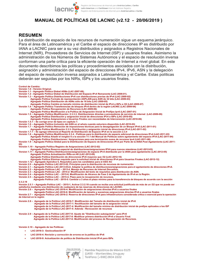 Manual Politicas SP 2 12 | PDF | Dirección IP | Internet