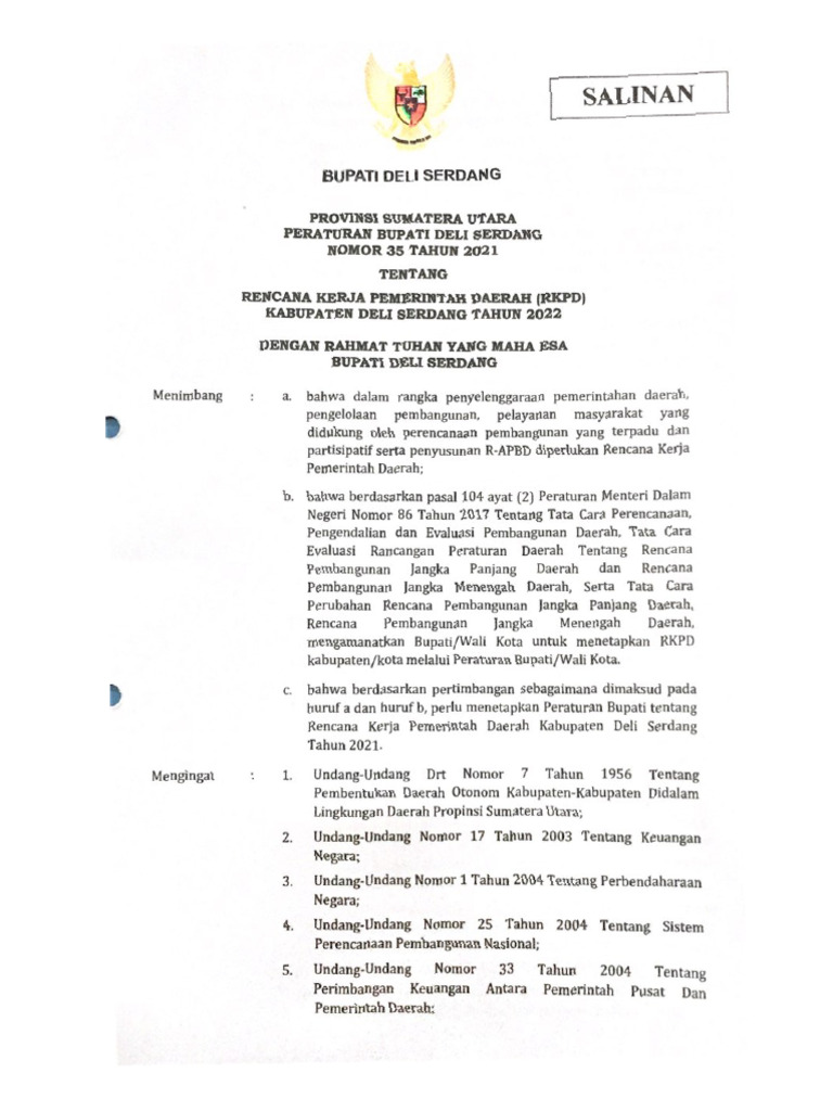Perbup No. 35 Tahun 2021 - OCR | PDF