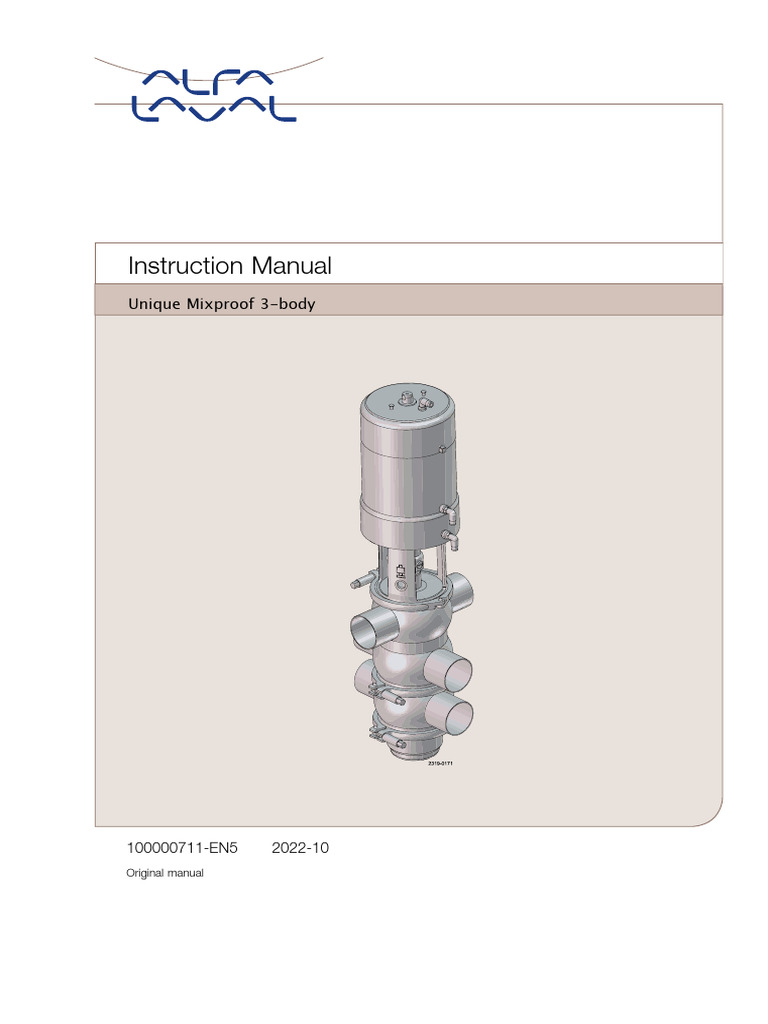 Unique Mixproof Valve Instruction Manual | PDF | Valve | Sodium Hydroxide