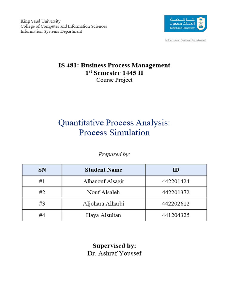 IS481GSSR ProcessSimulation | PDF | Simulation | Probability Distribution