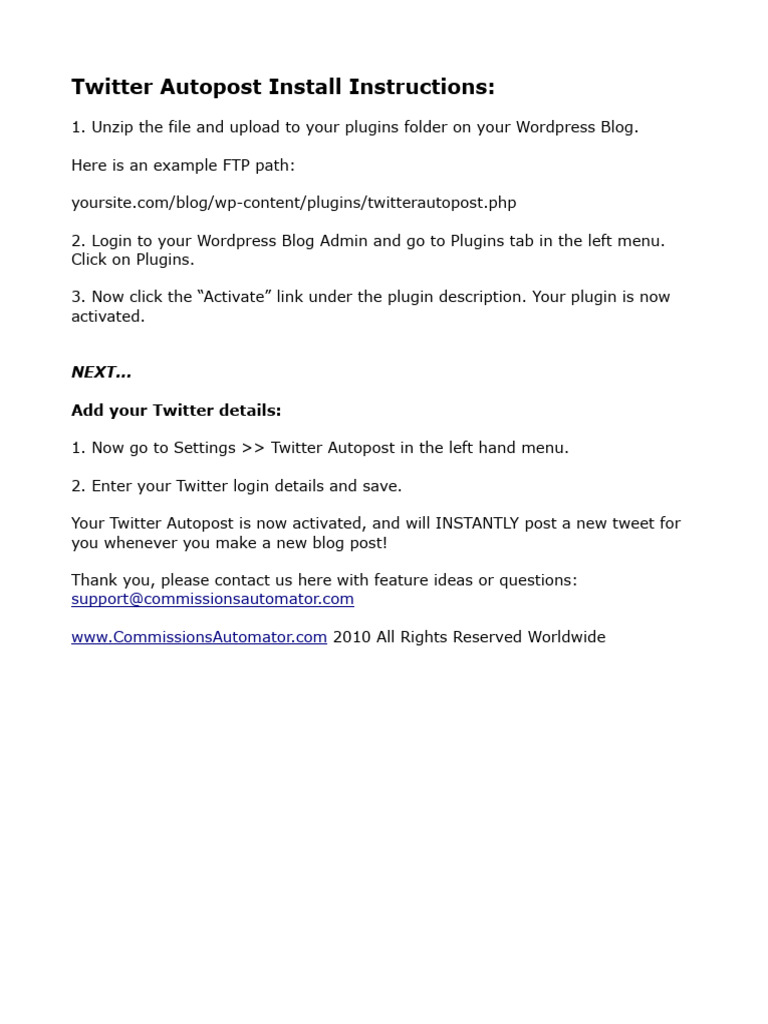 Install Twitter Autopost | PDF | Business