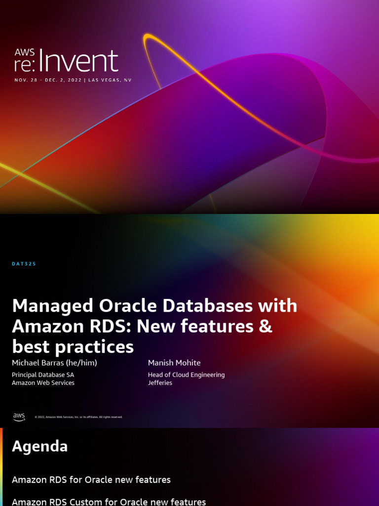 DAT325 - Managed Oracle Databases With Amazon RDS New Features and Best Practices | PDF ...