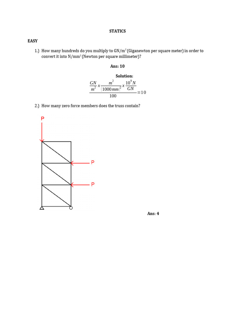 STATICS Short Quiz Bowl Questions | PDF