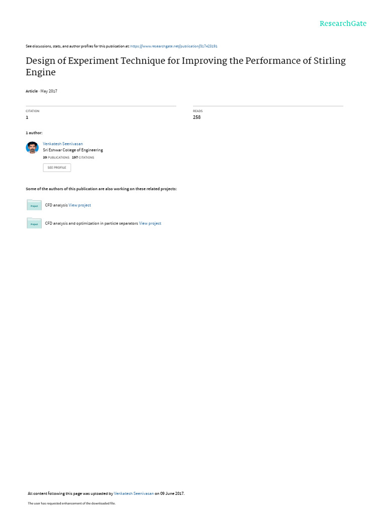 Stirling Engine | PDF | Engines | Mechanical Engineering