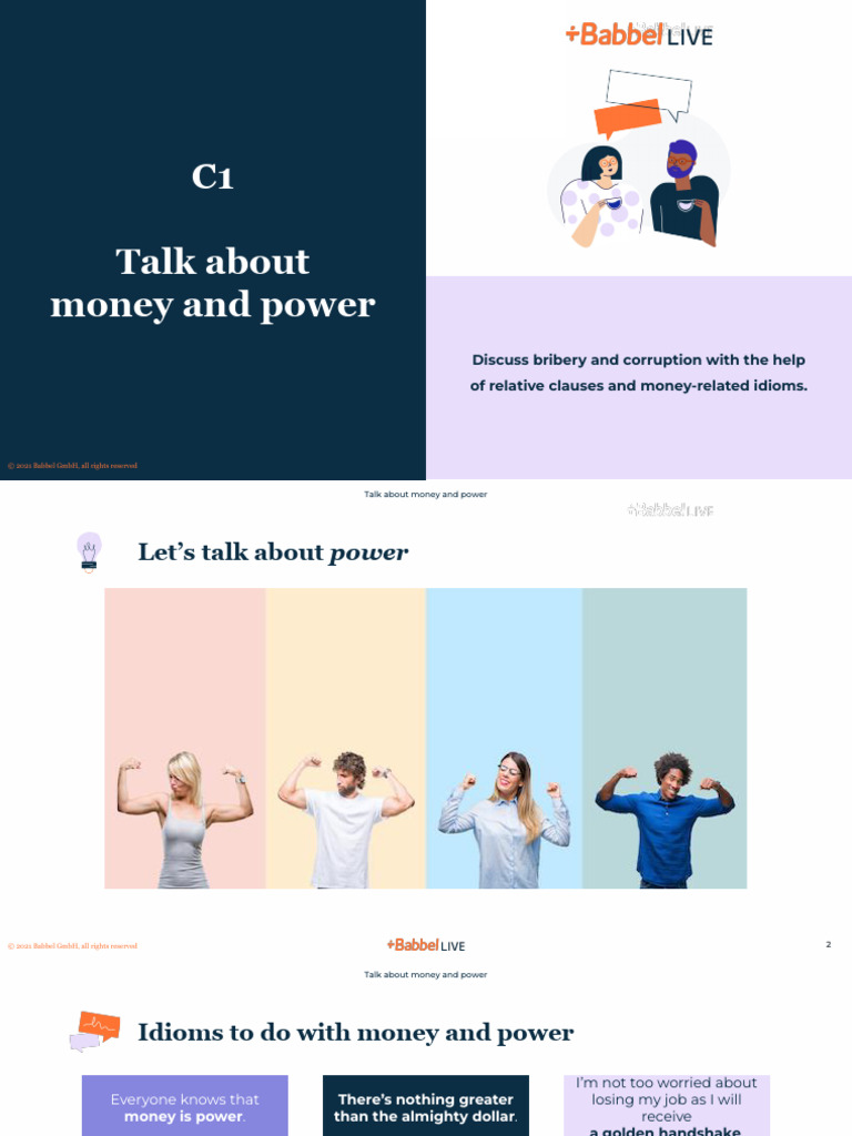 ENG - C1 - 22 Talk About Money and Power | PDF | Clause | Subject (Grammar)