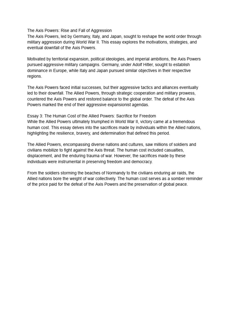 Axis Powers: Aggression and Downfall | PDF | Politics | Social Science