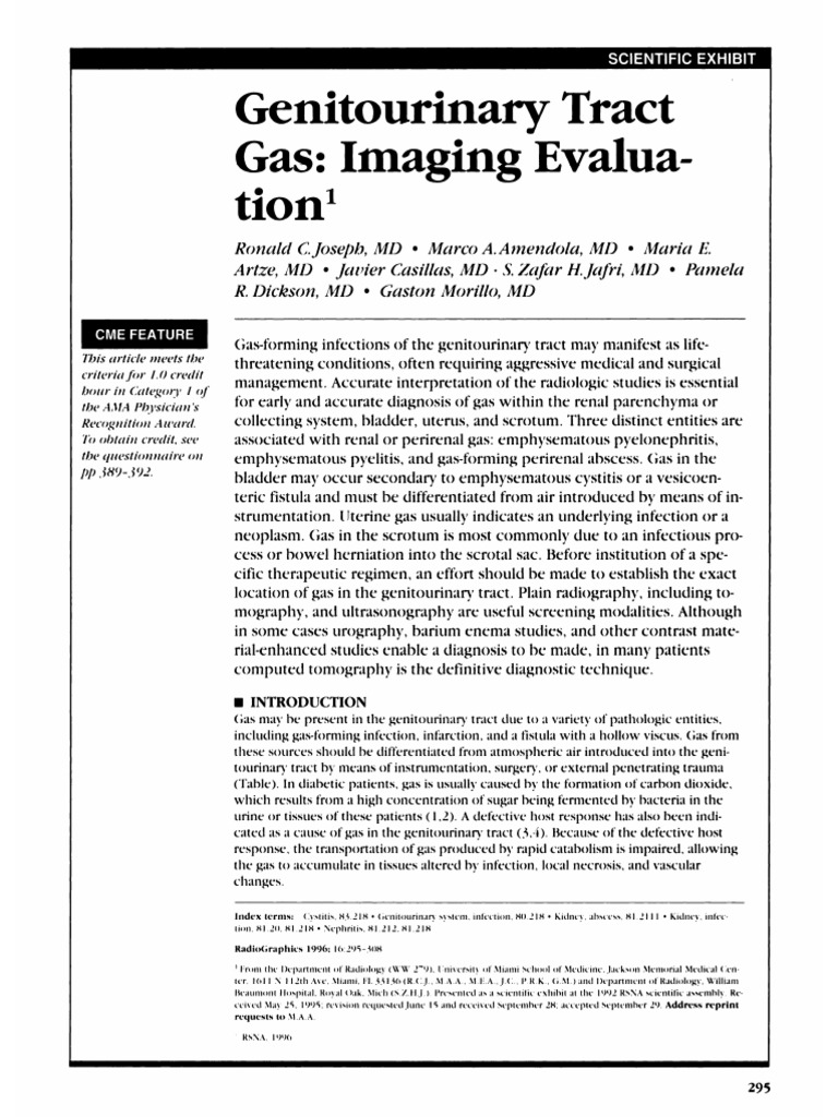 GU Tract Gas - Imaging Evaluation METHOD | PDF | Kidney | Medical ...