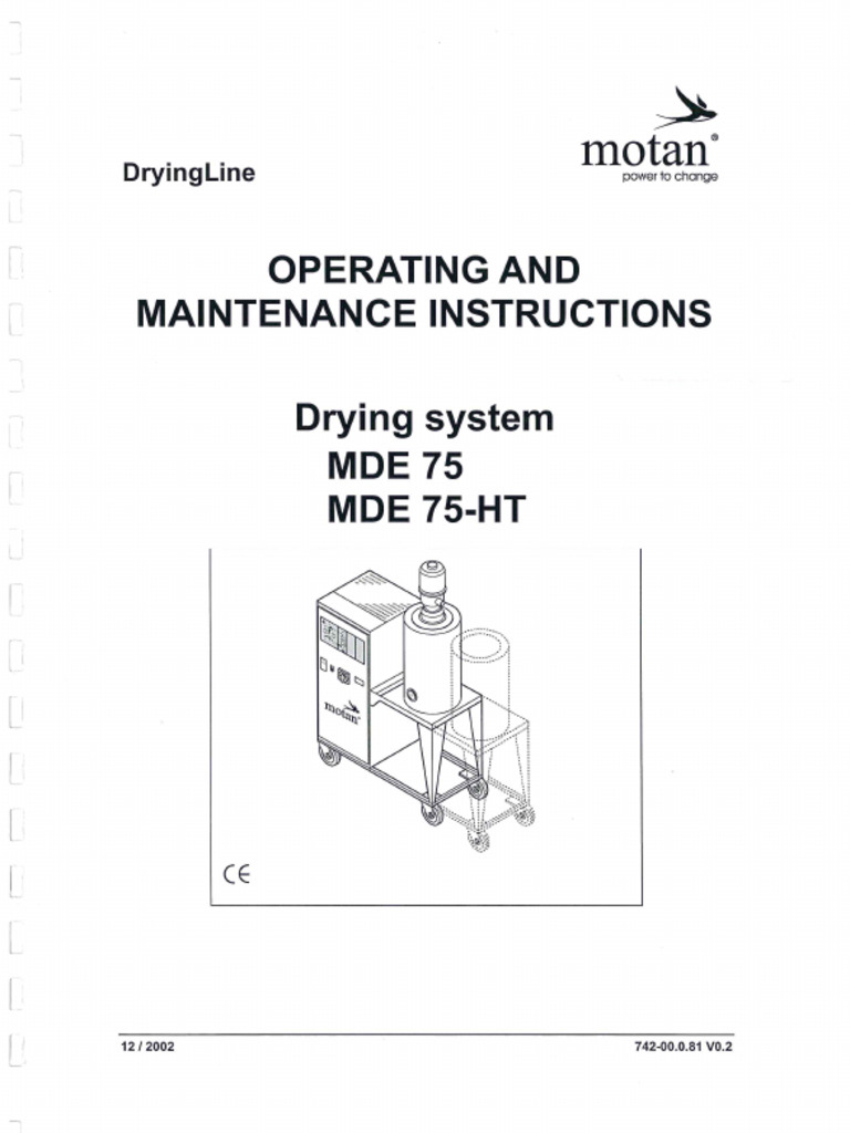 Motan Mde 75 Operating and Maintenance Instructions | PDF