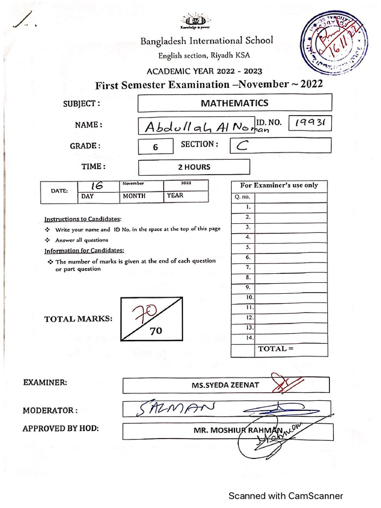 Mathematics (First Semester) | PDF