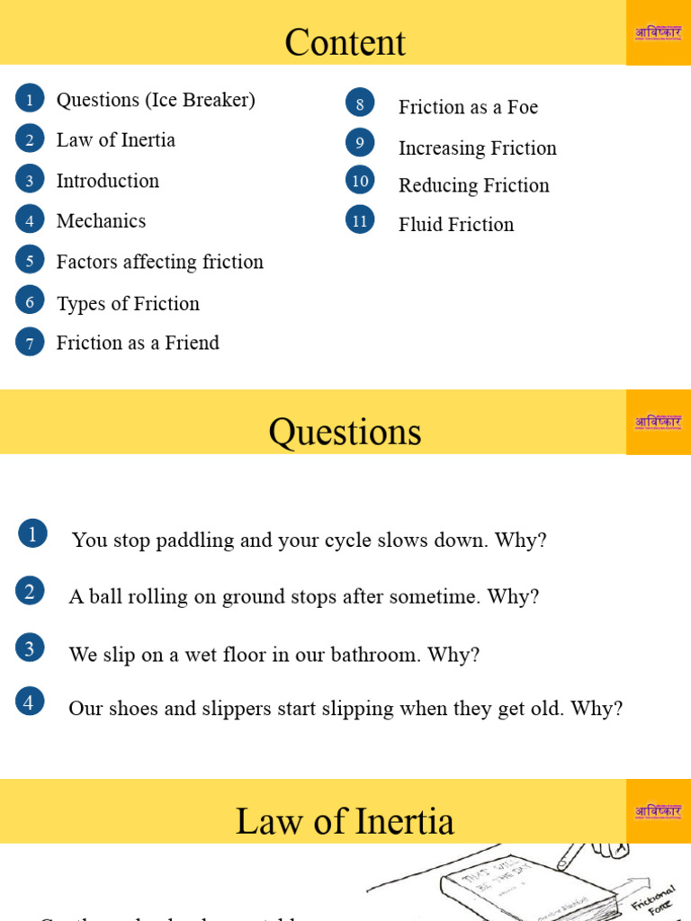 Friction Class 8th | PDF | Friction | Force