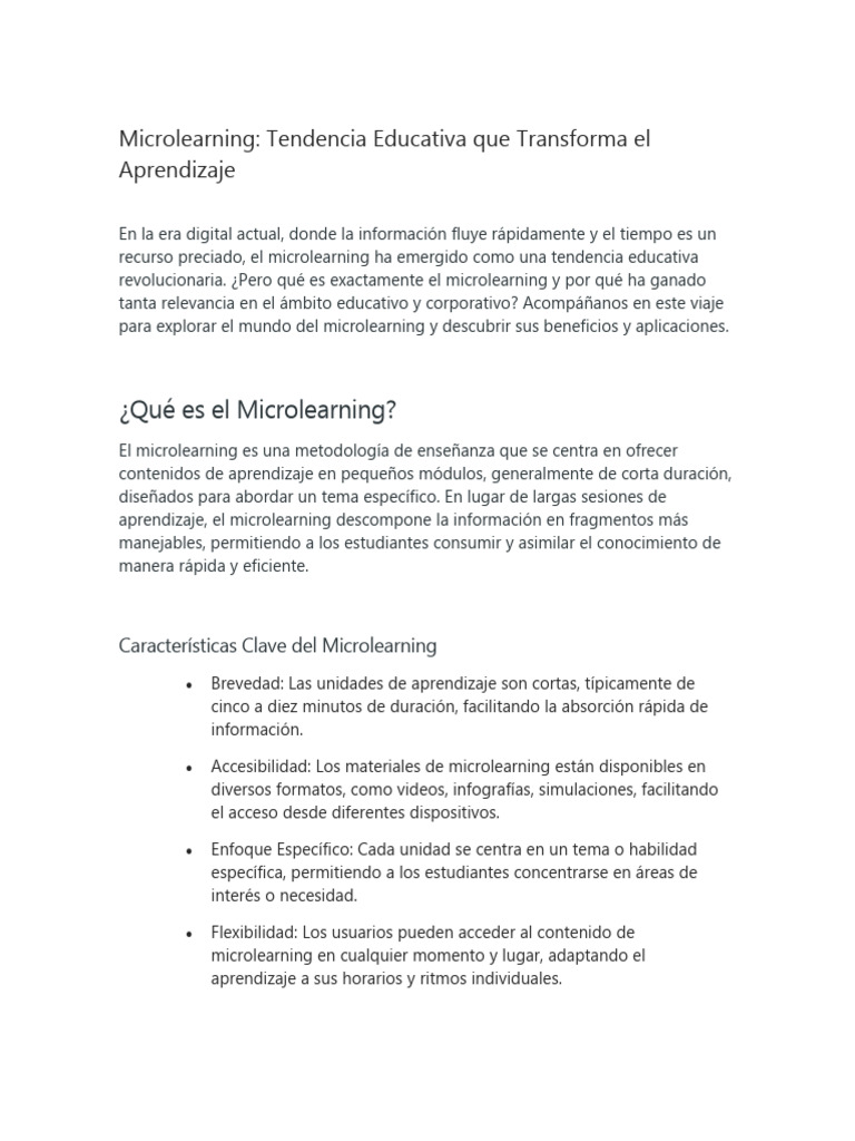 Micro Learning | PDF | Aprendizaje | Informática