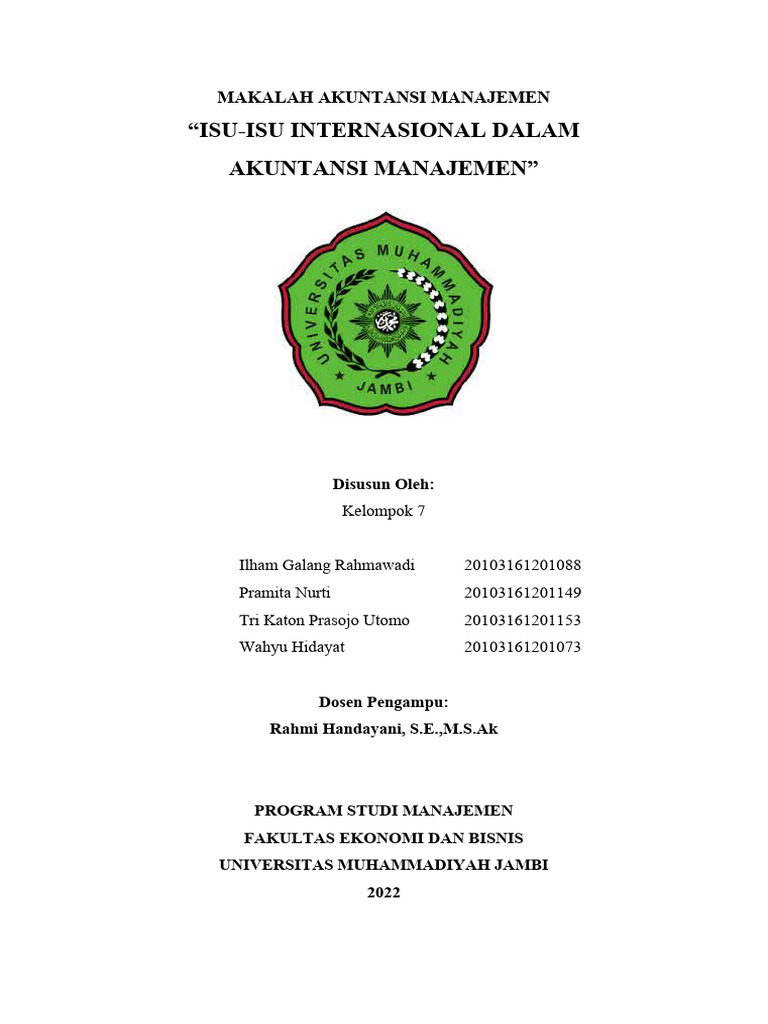 Kelompok 7 - Isu-Isu Internasional Dalam Akuntansi Manajemen | PDF