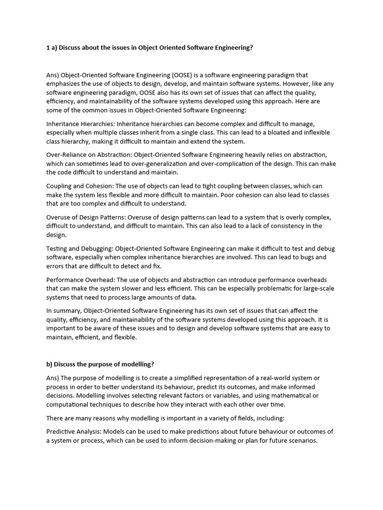 Oose Q& A | PDF | Software Testing | Inheritance (Object Oriented ...