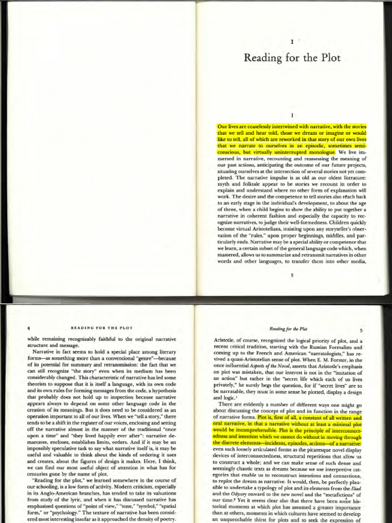 Brooks - Reading For The Plot - Ch1 - Ano | PDF | Narrative | Plot ...