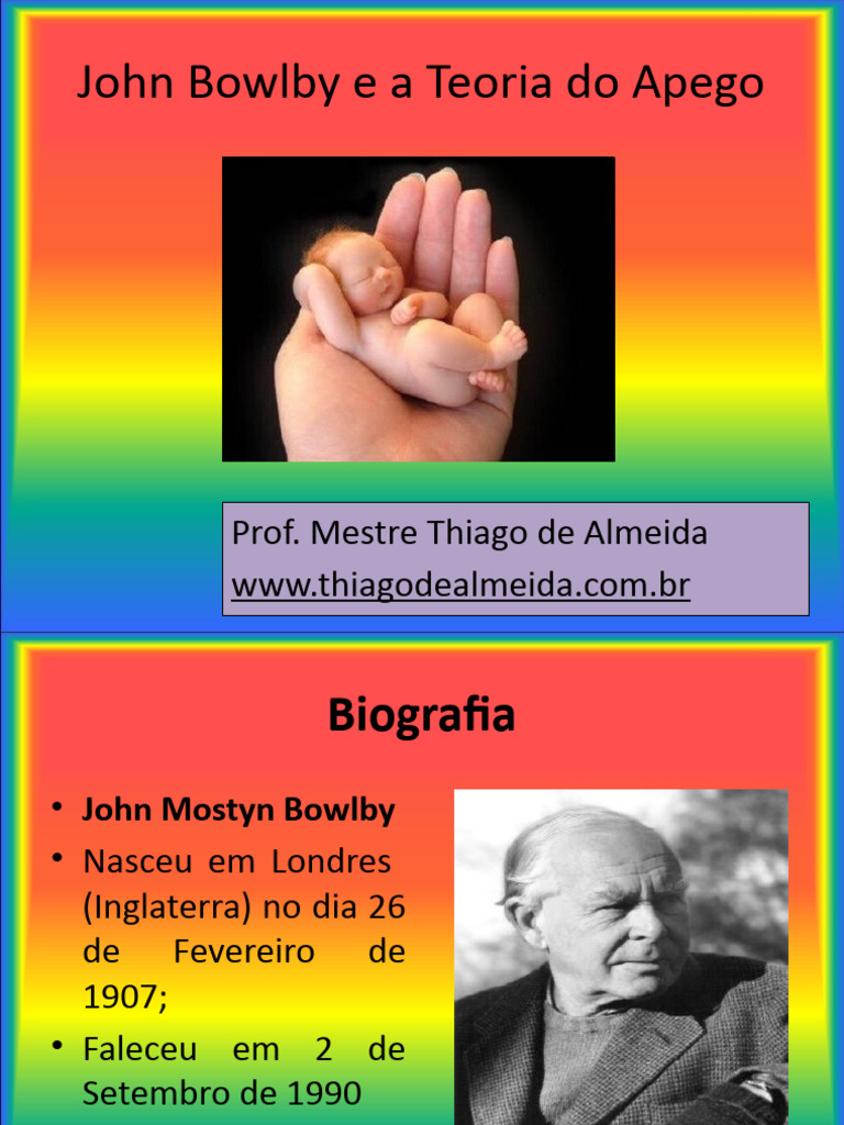 John Bowlby - Teoria Do Apego | PDF | Teoria do Apego | Etologia
