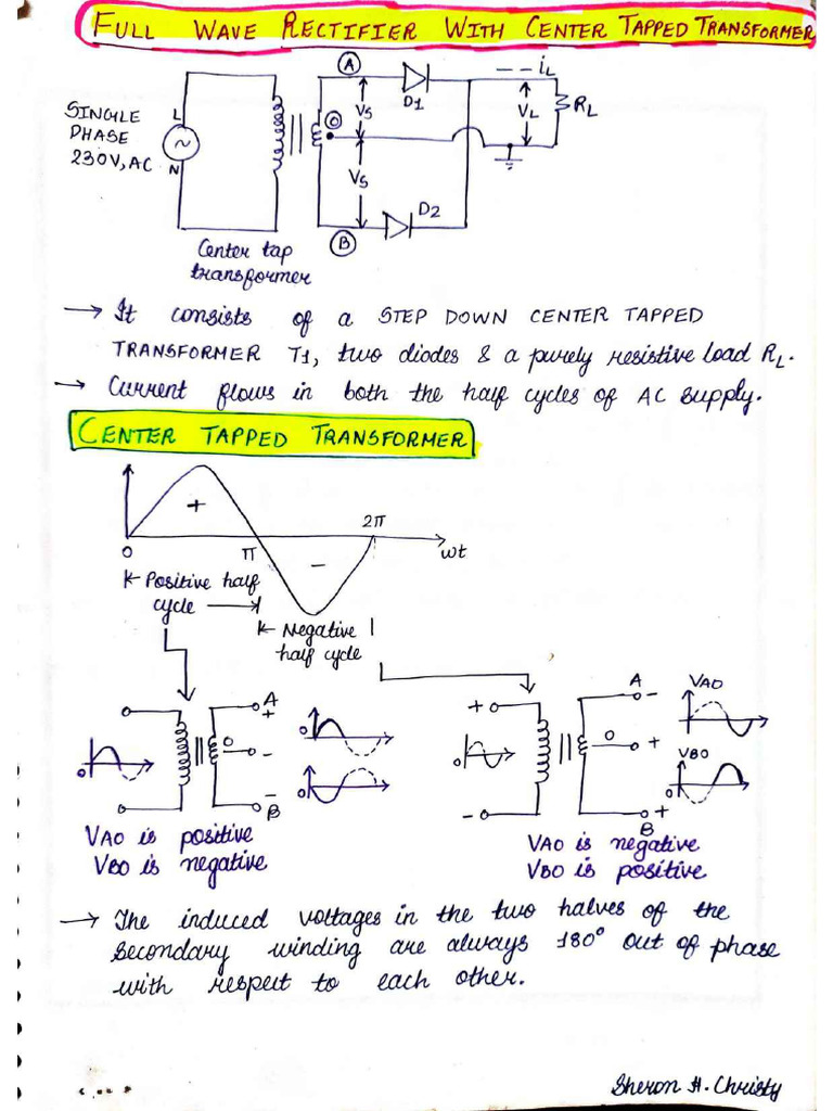 1.3 Center Tapped - Bridge Rectifier - Capacitor Filter-1 | PDF