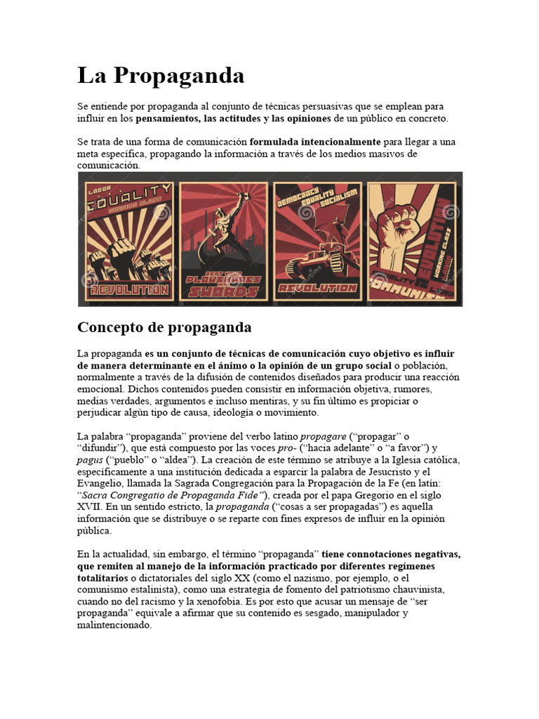 Propaganda Negra: Definición y Características | PDF | Propaganda ...