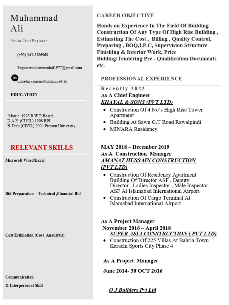 CV New | Download Free PDF | Islamabad | World Politics