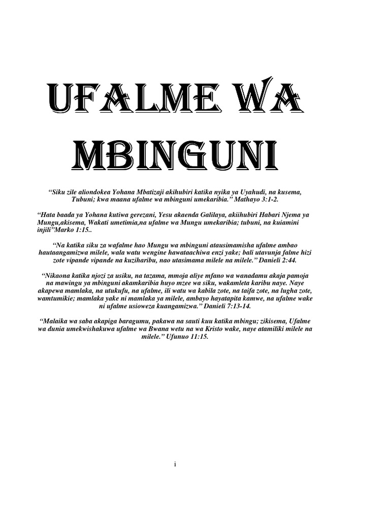 Ufalme Wa Mbinguni | PDF