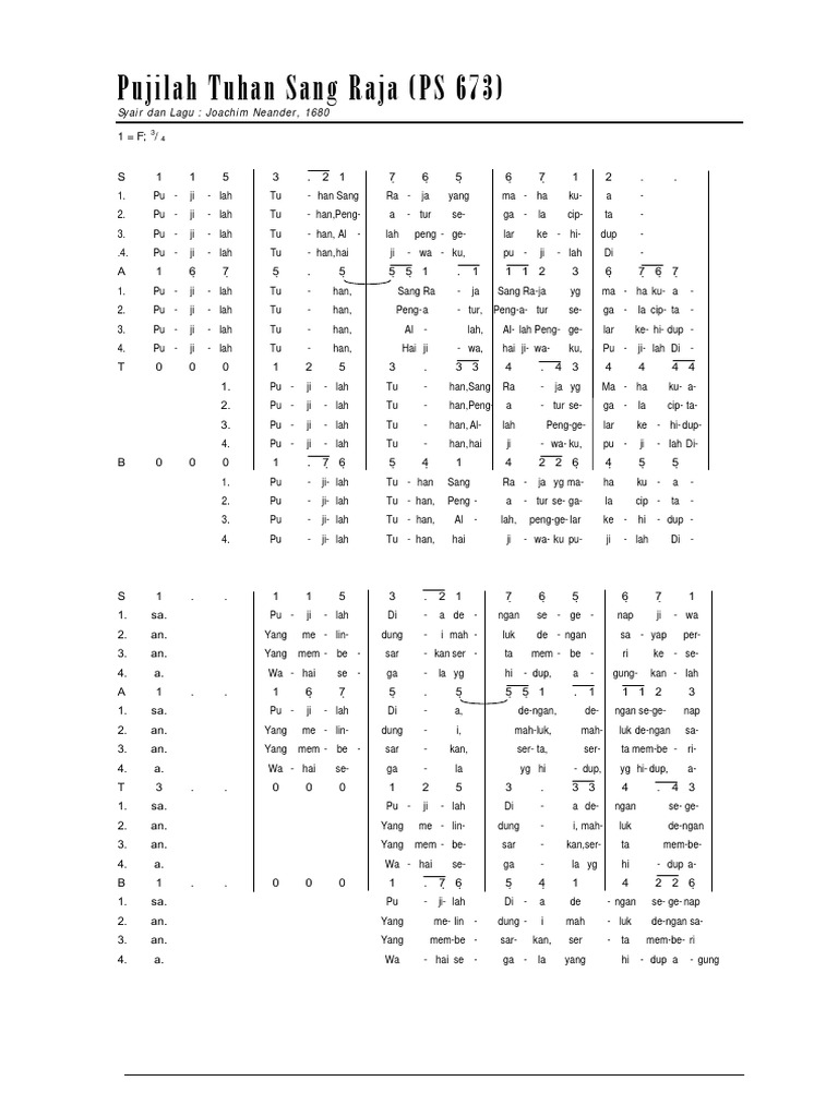 PS 673 Pujilah Tuhan Sang Raja | PDF