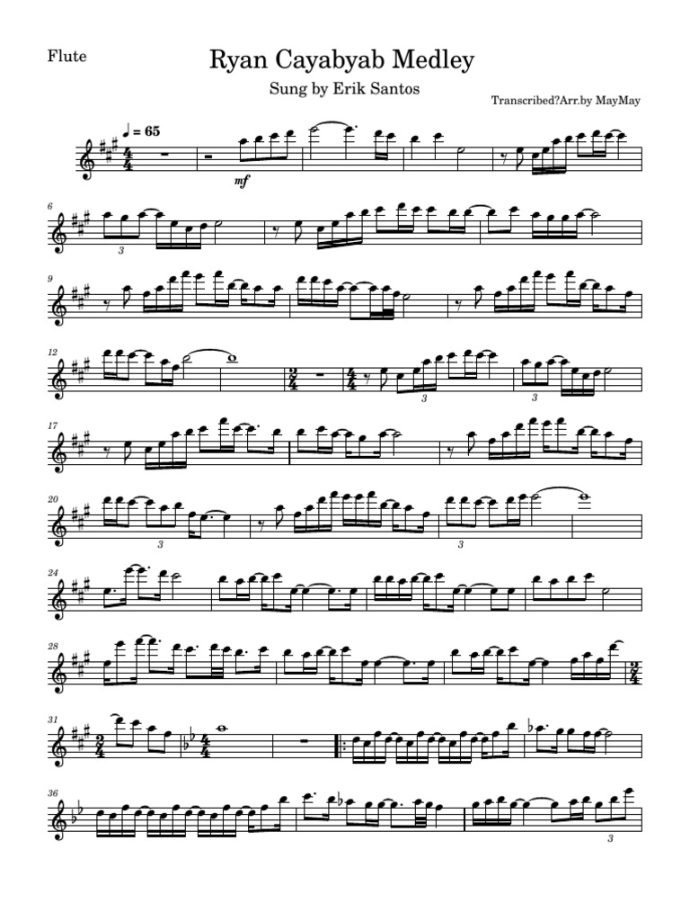 Ryan Cayabyab Medley For Flute-Flute | PDF