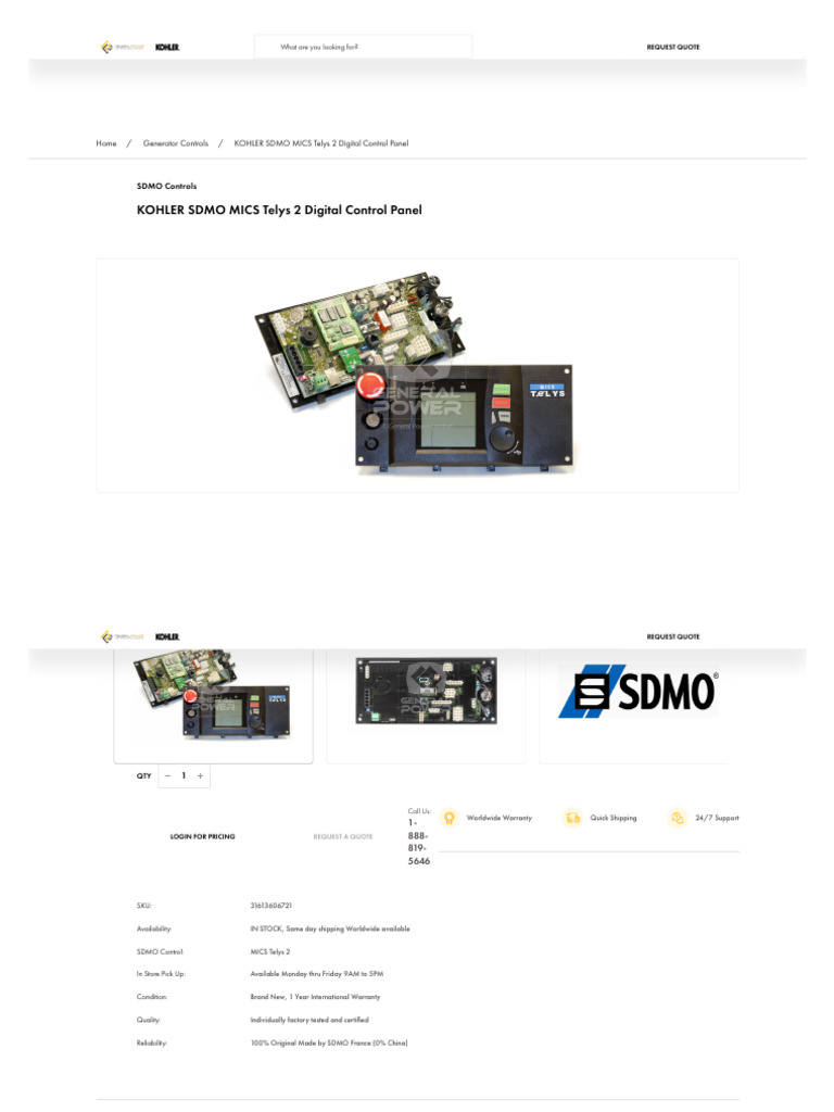 SDMO Telys 2 Control - Original SDMO Control From France | PDF ...