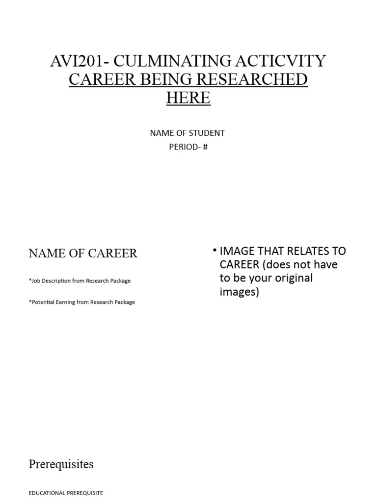 Avi201 - Culminating Activity Template | PDF