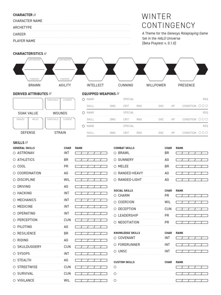 WINTER CONTINGENCY Character Loadout Vehicle Sheets | PDF | Factions Of ...