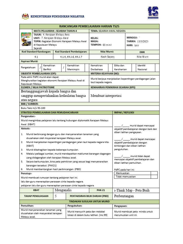 Sej THN 4 TS25 | PDF