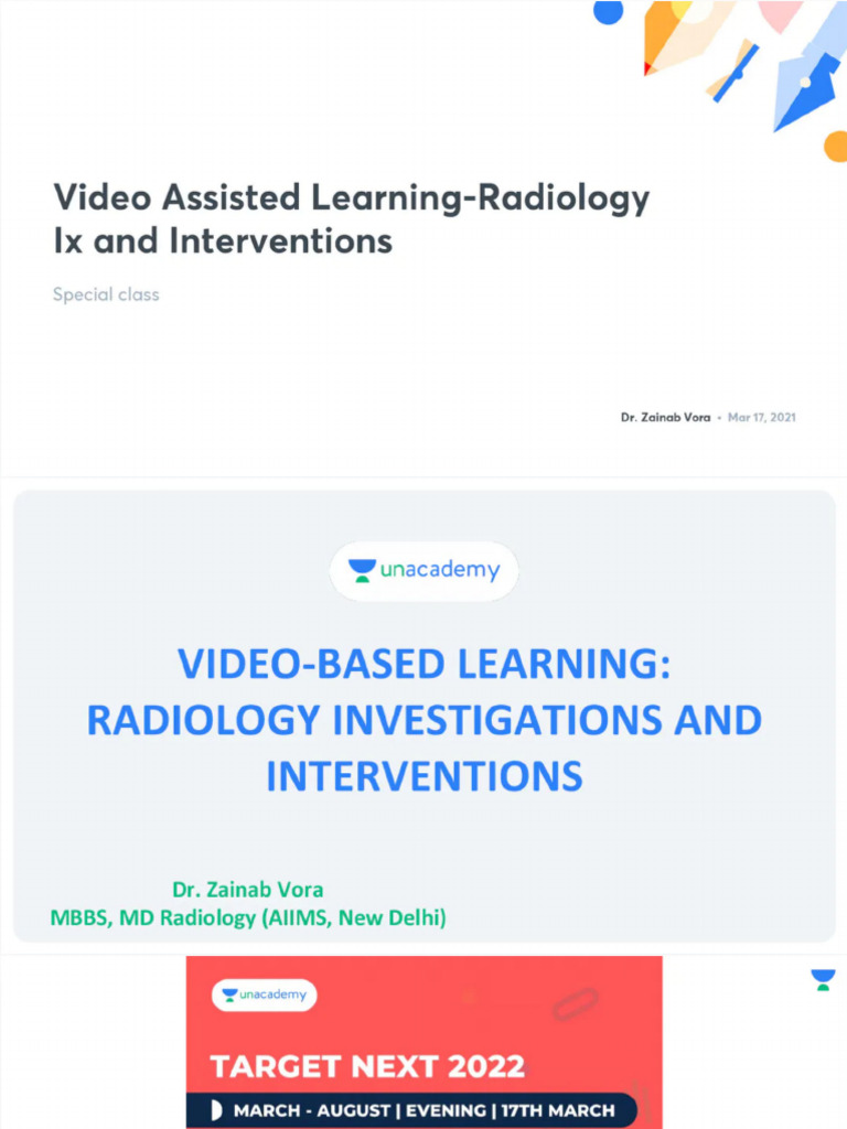 Video Assisted LearningRadiology Ix and Interventions With Anno | PDF