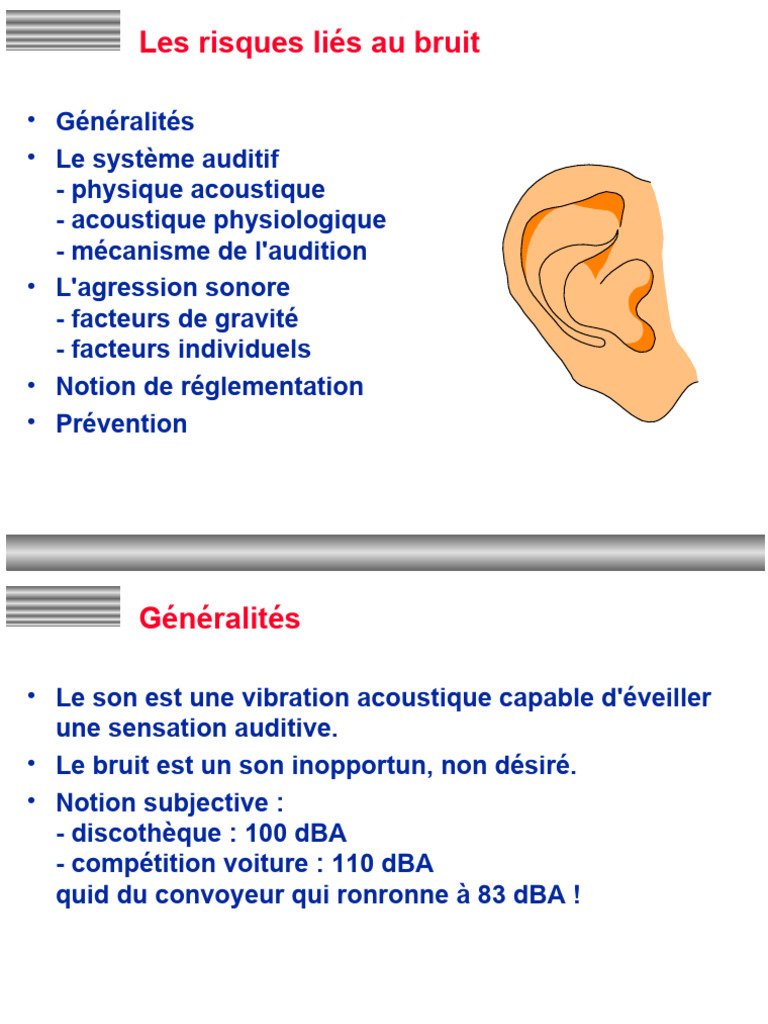 Les Risques Liés Au Bruit | PDF | Bruit | Système auditif