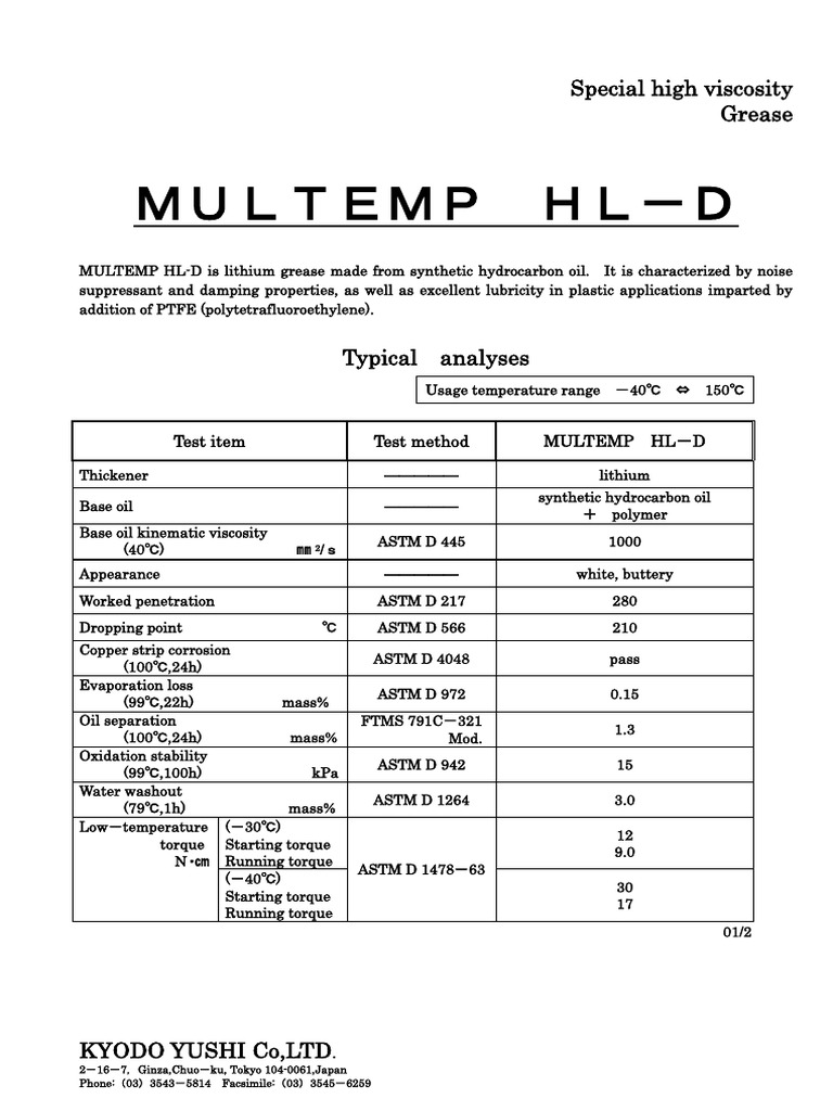 Multemp HL-D | PDF | Secondary Sector Of The Economy | Soft Matter