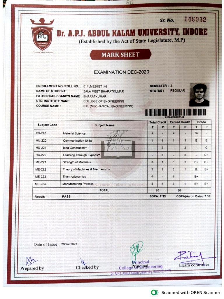 BE DEGREE and Certificate | PDF