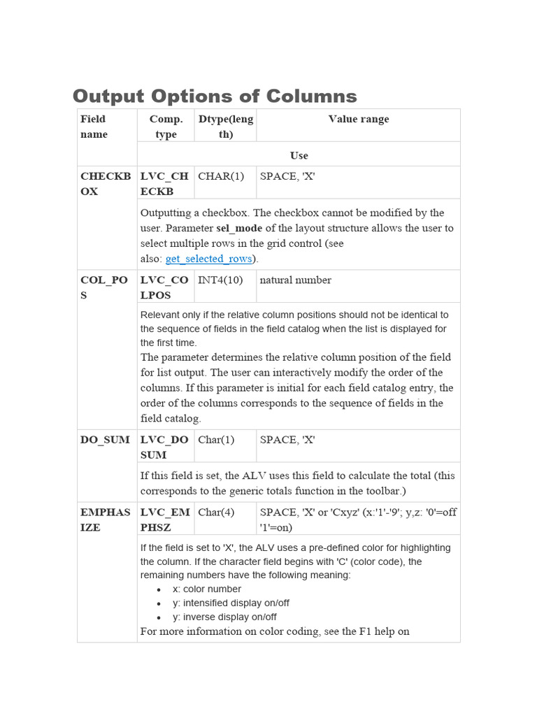 Atributos de Salida Del ALV Centrar Color Etc | PDF | Parameter (Computer Programming) | Hyperlink