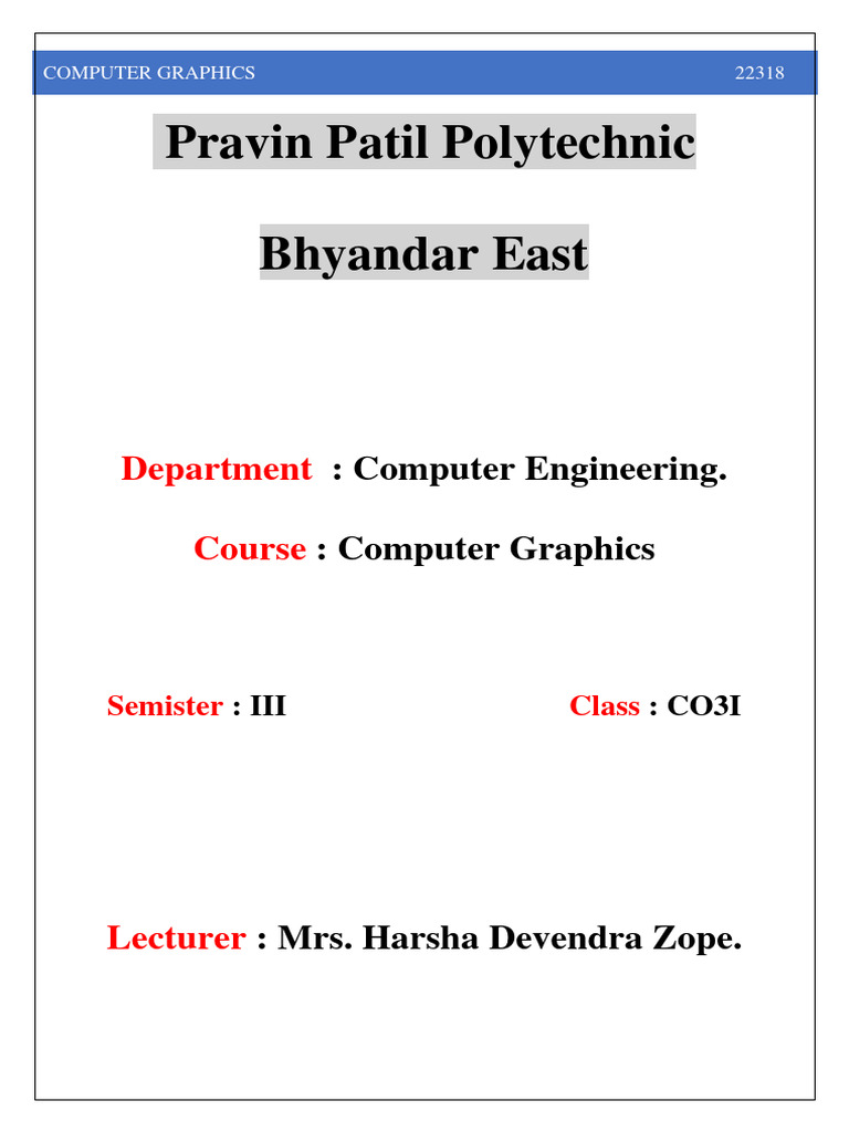 CGR - Chapter 1 To 5 | PDF | Display Resolution | Pixel