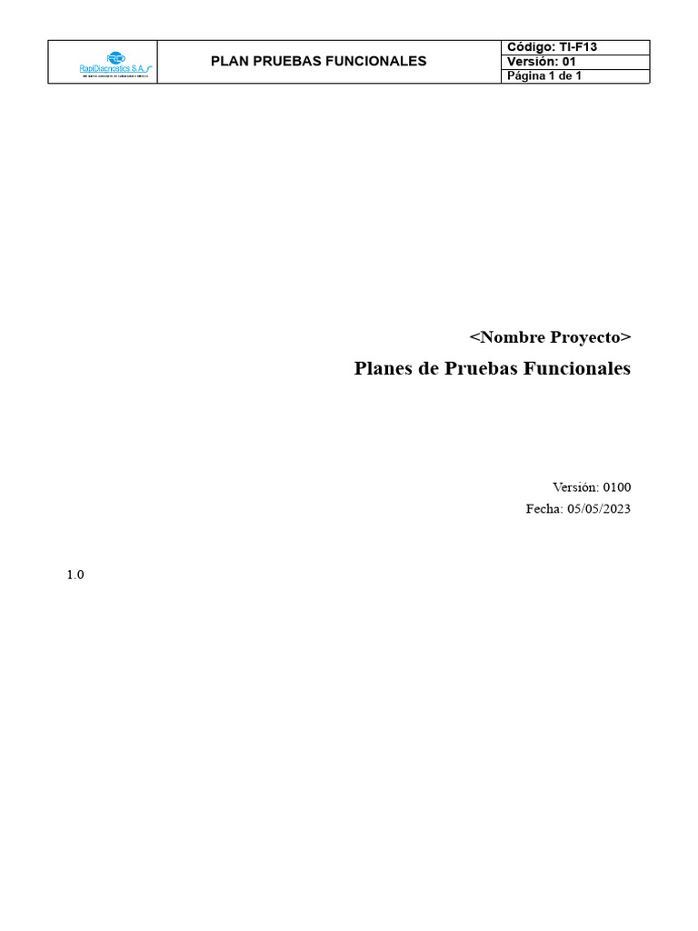 Plan Pruebas Funcionales | PDF | Contraseña | Usuario (informática)