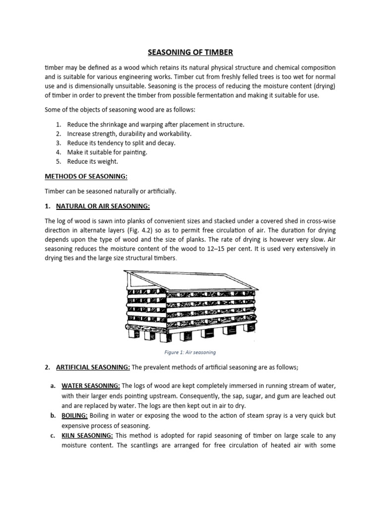 Timber Seasoning and Preservation Methods | PDF | Lumber | Wood