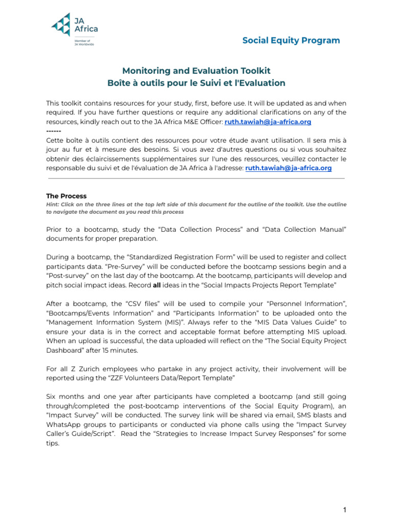 Social Equity Program M&E Toolkit | PDF