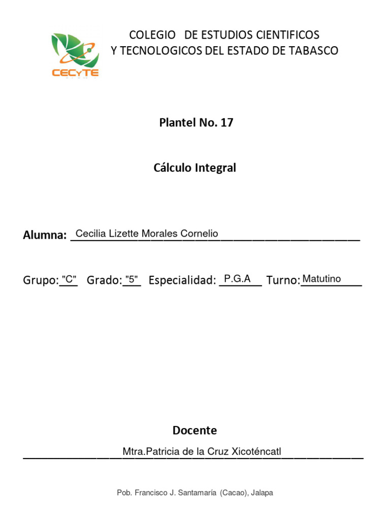 PORTADA Cálculo Integral-1 | PDF
