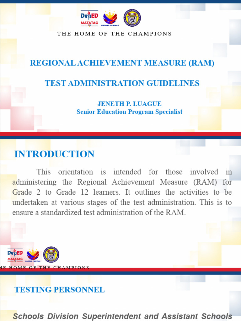 Ram Test Administration Guidelines | PDF