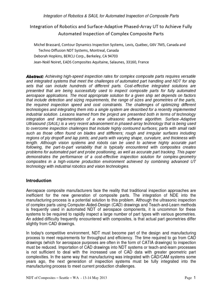 Integration of Robotics and Surface-Adaptive Phased-Array UT To Achieve Fully Automated ...