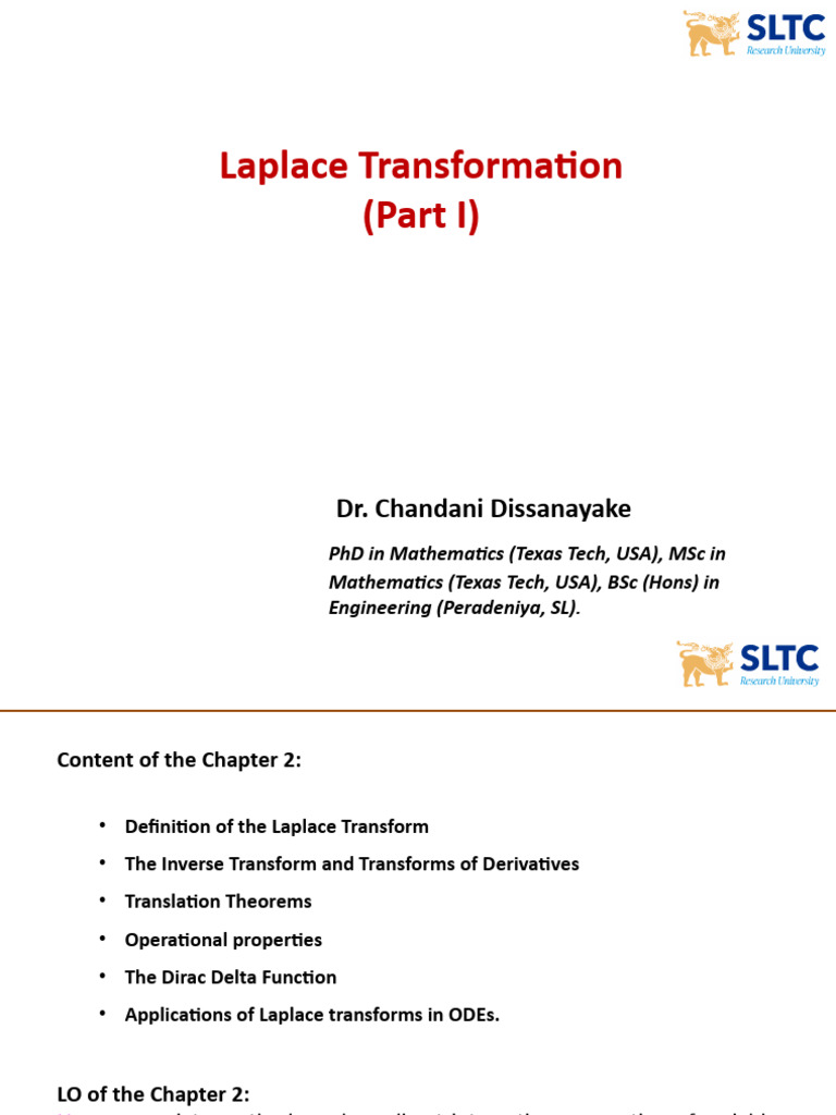 Laplace Transformation - Part 1 | PDF | Laplace Transform | Integral