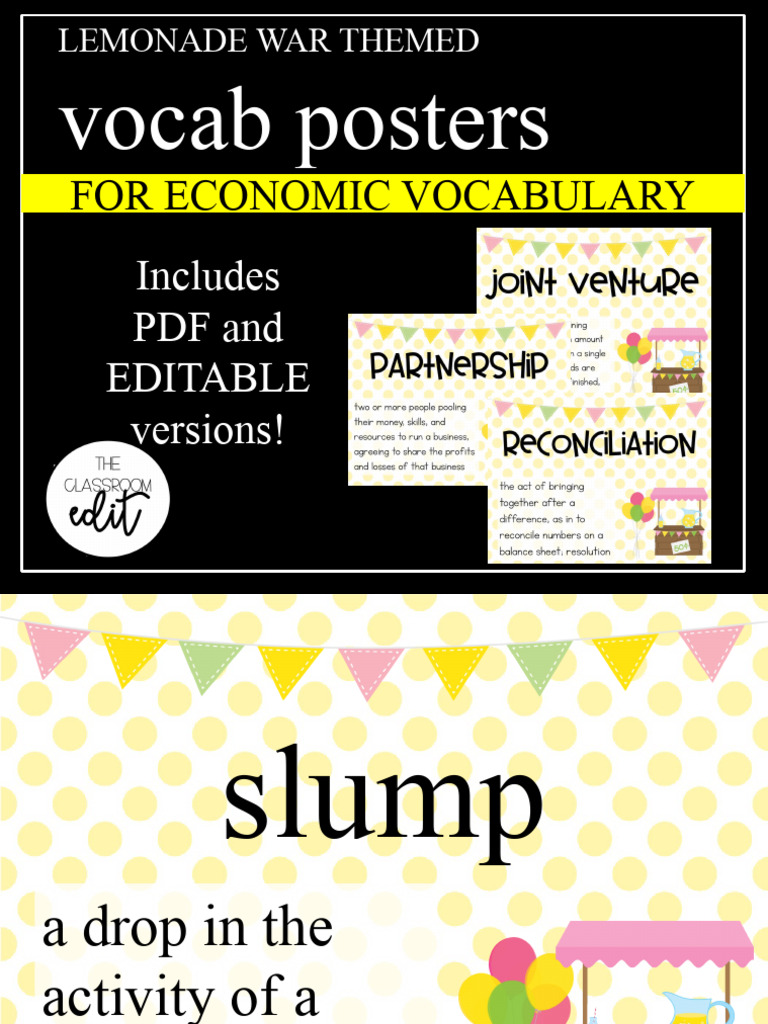 Economic Vocabulary Posters PDF | PDF