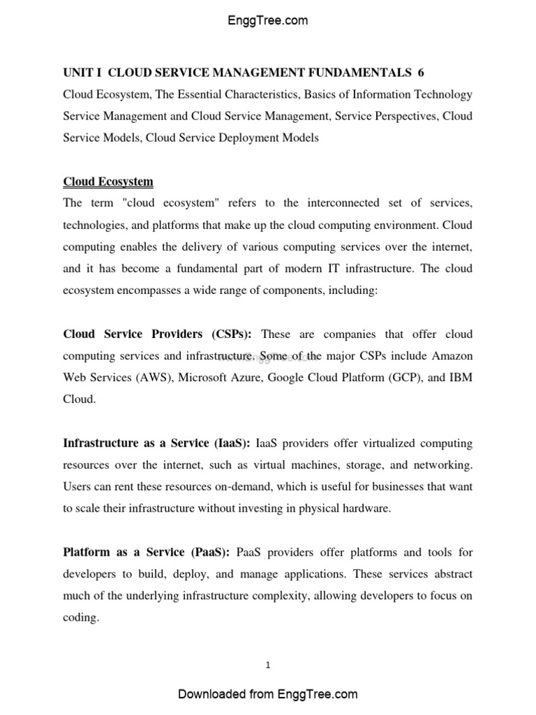 CCS336 Cloud Services Management Lecture Notes 1 | PDF | Cloud ... CCS336 Cloud Services Management Lecture Notes 1 | PDF | Cloud ...