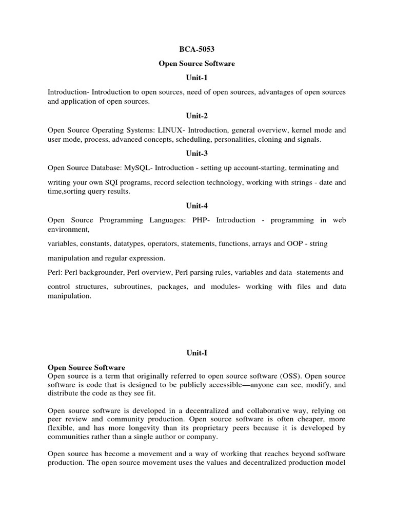 Oss Unit1 | PDF | Open Source | Source Code