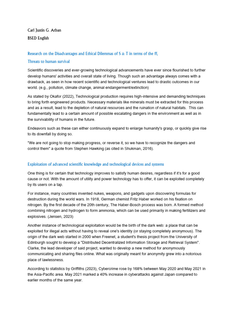 ARBAN - STS 1st Semester 1st Quarter Activity 1 | PDF | Artificial Intelligence | Intelligence ...