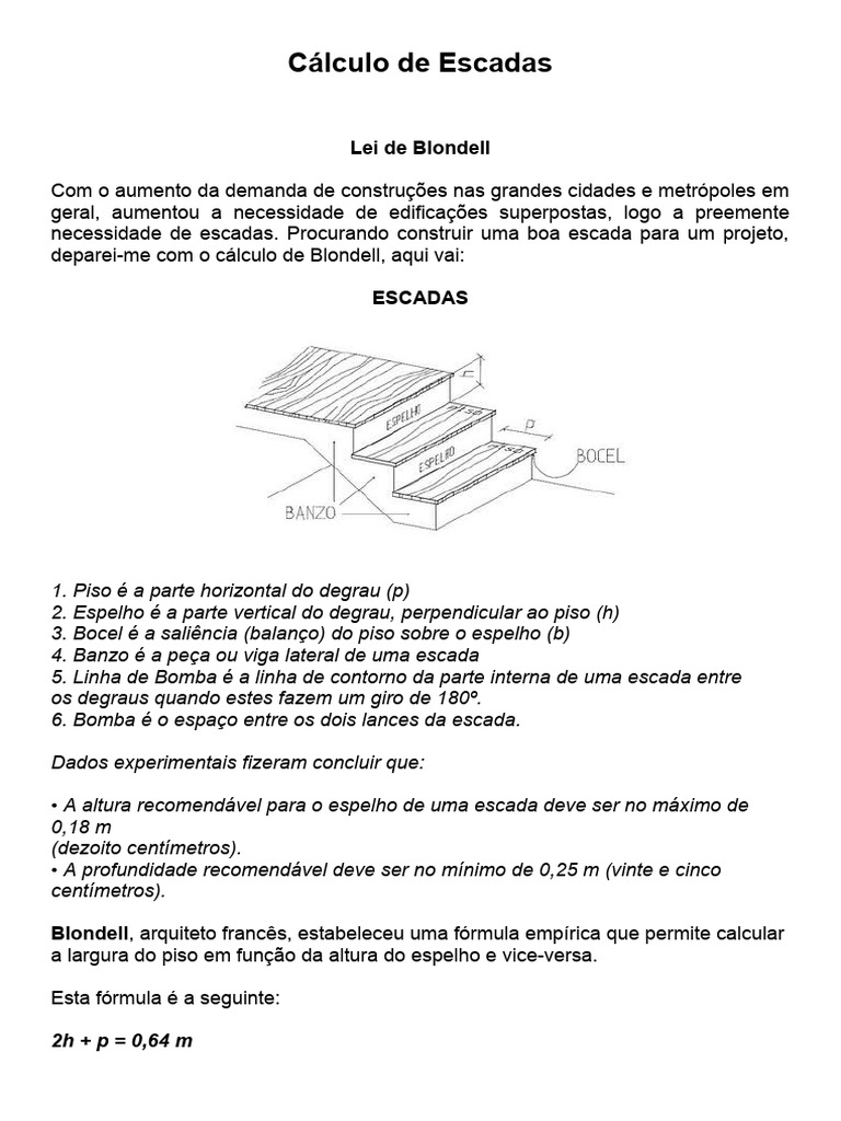 Cálculo de Escadas | PDF